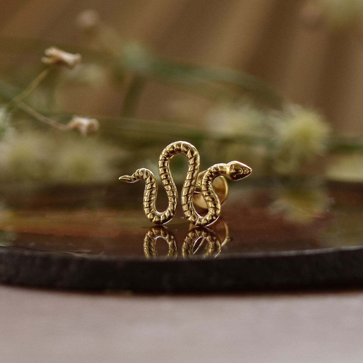 Golden Serpent Piercing Stud – Fux Jewellery