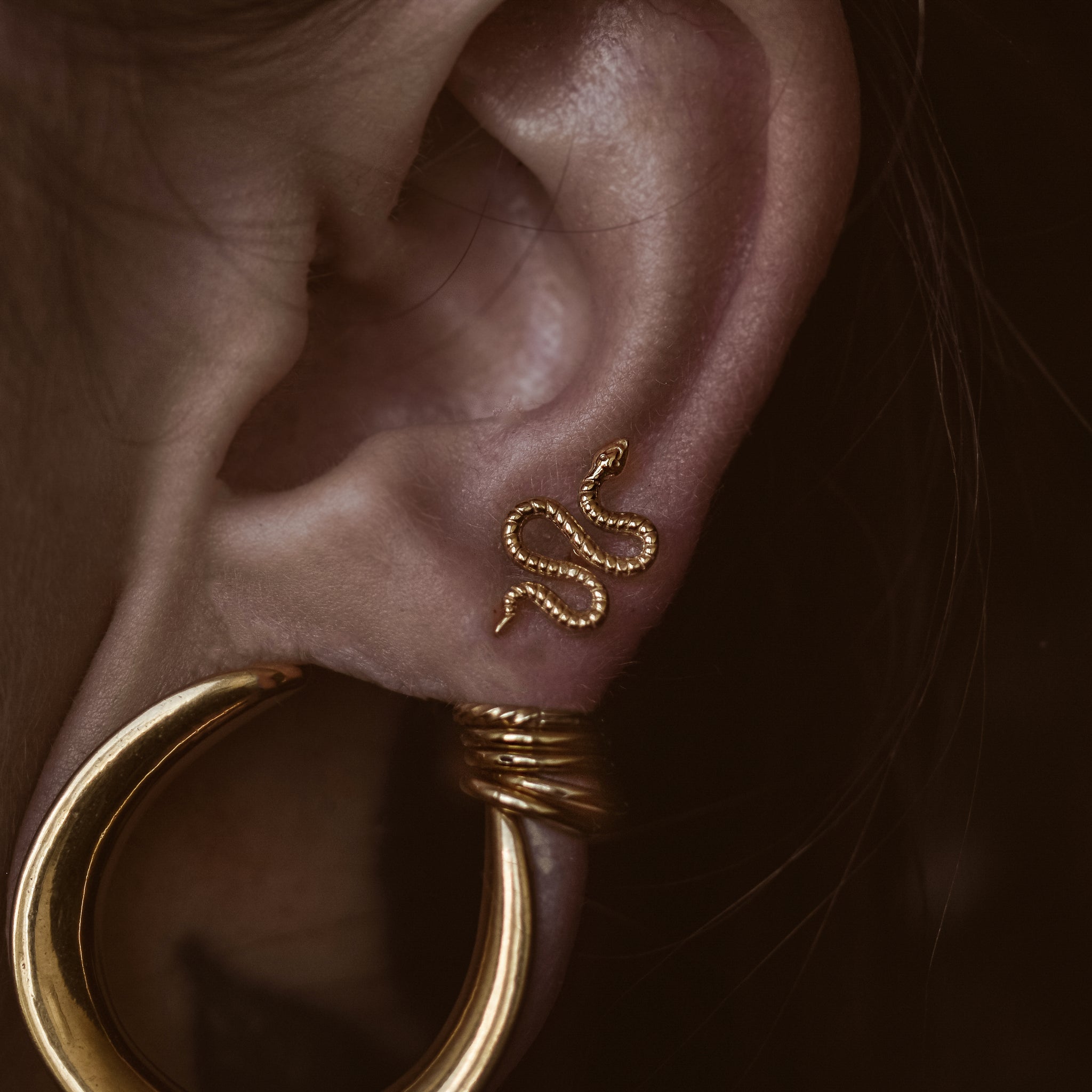 Golden Serpent Piercing Stud – Fux Jewellery