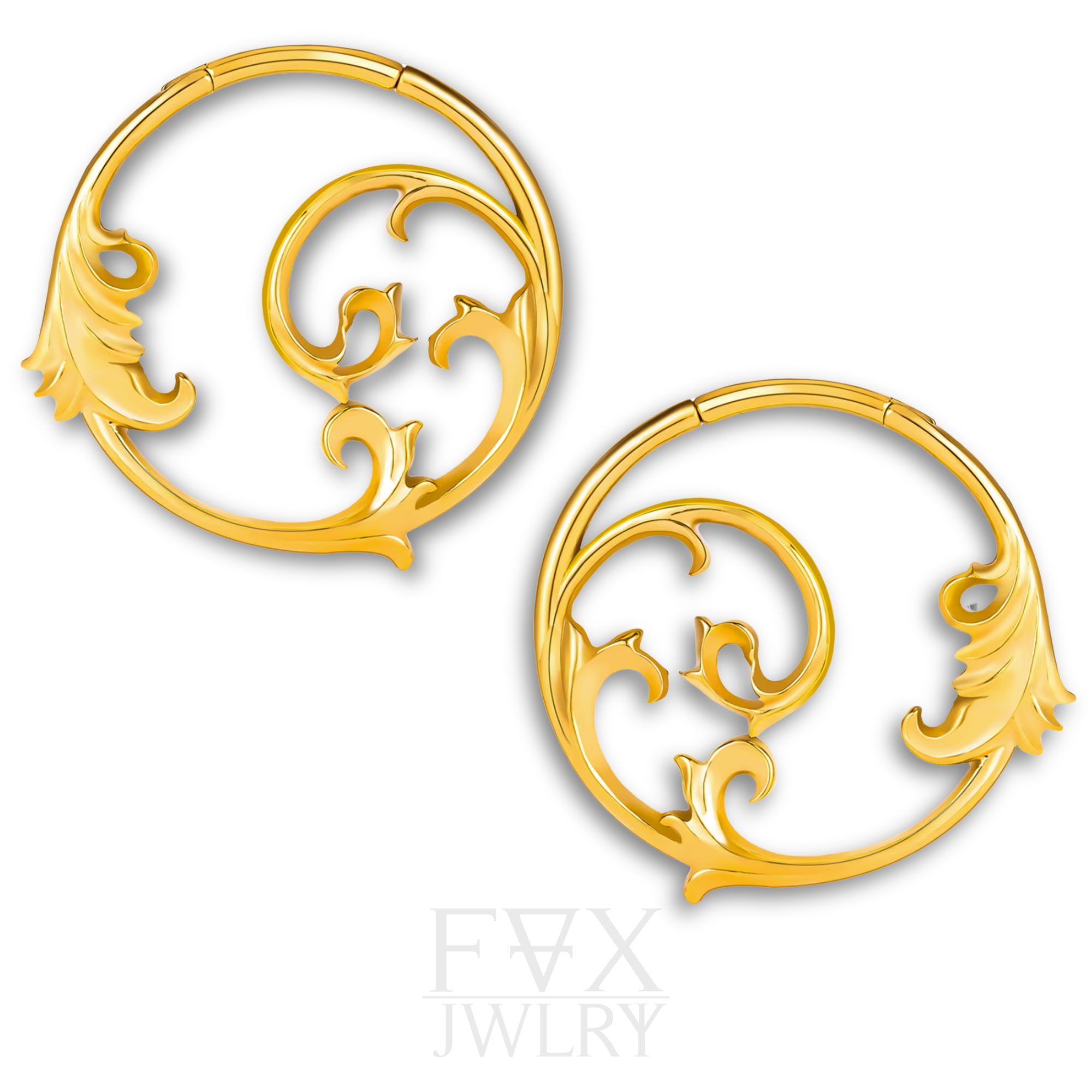 Gothic Ornament Ear Weights • Silver • Gold | Fux Jewellery